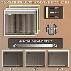 LIGMIRR Bathroom Medicine Cabinet with Lights, 36×30 Inch LED Medicine Cabinet with Mirror, Double Door Lighted Medicine Cabinet with Defogger, Dimmer, Clock & Temp Display, 2 Outlets & USB Ports