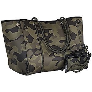 Pole Tribe Large Neoprene Tote Bag - Versatile and Lightweight Neoprene Bag for Women - Ideal for Beach & Everyday Use - Stylish and Durable Neoprene Tote Bags - Superb Gym Tote or Womens Travel Totes