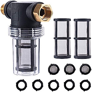 OWLEEN Sediment Filter Attachment Line Water Hose Filter, Garden Hose Filter for Pressure Washer Inlet Water