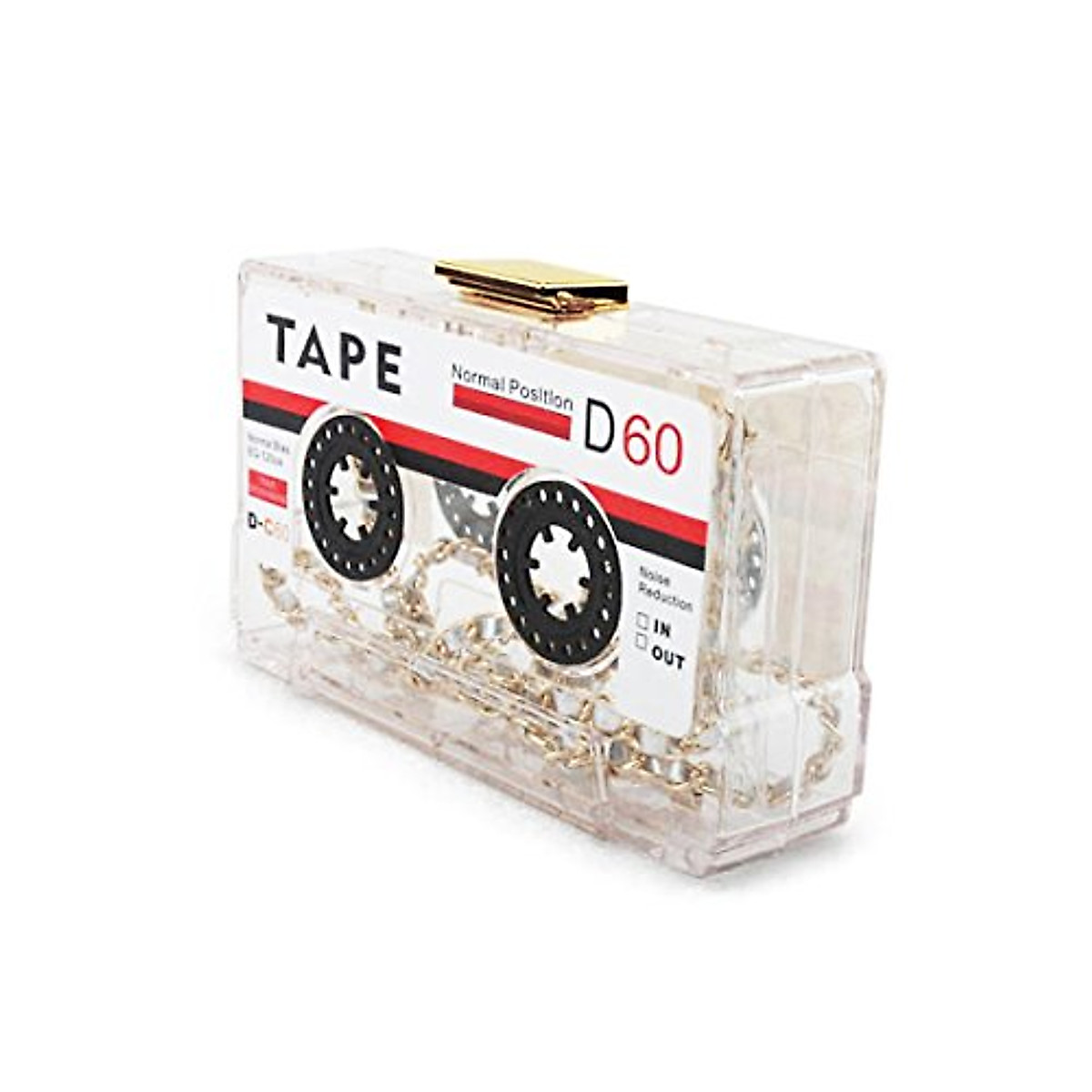 Kuang Women Retro Cassette Clutch Tape Shaped Recorder Shoulder Bag Elegant Banquet Evening Crossbody Handbag