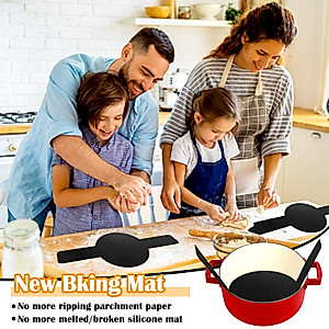 AIERSA 2Pcs Baking Mat for Dutch Oven Bread Baking, Reusable Non-stick Bread Sling, 6.3In Long Handle for Easy Transfer of Sourdough,Bread Making Tools and Supplies,Alternative to Silicone Baking Mat