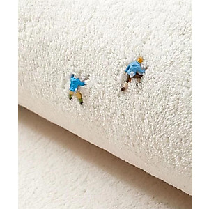 Contemporary Modern Art Deco Blue Washable Area Rug 5x7 Soft Faux Wool Irregualar Shaped Carpet for Living Room Bedroom Dining Kitchen Accent Runner Rug