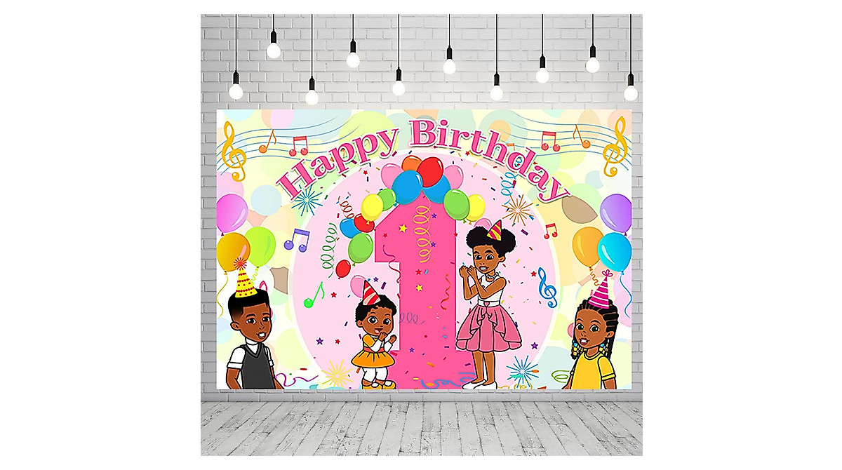 Black Gracies Corner Backdrop for Kids Birthday Party 5x3ft