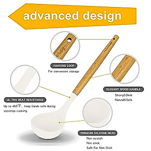 Veluebay Cooking Utensils Set, 12 Pcs Kitchen Utensils Set Silicone, Silicone Spatula For Cooking, Wooden Cooking Utensils, Silicone Utensils For Cooking, Kitchen Cooking Utensils Set (white)