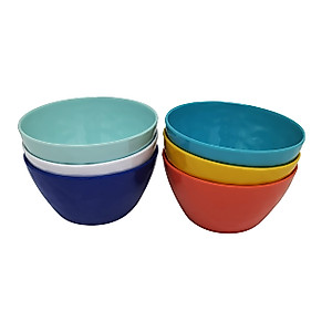LOK-OSEMILE 4.6" Mini Bowl Set of 6 - Melamine Dinnerware - Small, Kids, Pasta - Multicolor