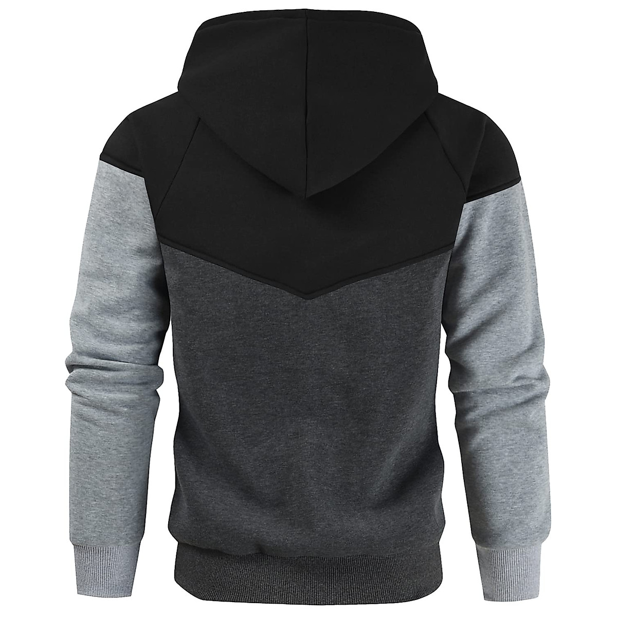 Niceif Men's Fleece Pullover Heavyweight Long Sleeve Hoodie Sweatshirt, Black Dark Grey XL