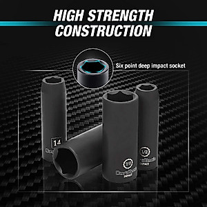 WORKPRO 20V 1/2-Inch Impact Wrench Set with 320 Ft Pounds Max Torque, 2.0Ah Li-ion Battery, 11 PCS Metric and SAE Sockets, 2 PCS Hexagon Extension Bars, Strong Case