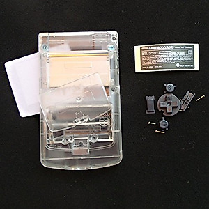 Replacement Full Housing Shell Case Cover Pack with Buttons Screwdrivers for Game boy Color GBC Repair Part - Clear White