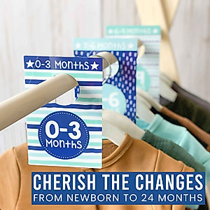 6 Baby Closet Size Dividers Boy - Blue Baby Closet Dividers by Month, Baby Closet Organizer for Nursery Organization, Baby Essentials for Newborn Essentials Baby Boy, Nursery Closet Dividers Boy