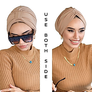 Turbans With Band For Women|Hair Wraps|Hijab Undercap-Instant Hijab-Hijab Cap (Caramel)
