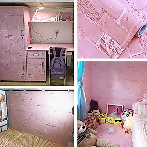 LovingWay English Quotes Drawer Liner 17.7x177 Inch Decor Classroom Wall Easy-to-Install PVC Corner Shelving Paper Pink Bricks