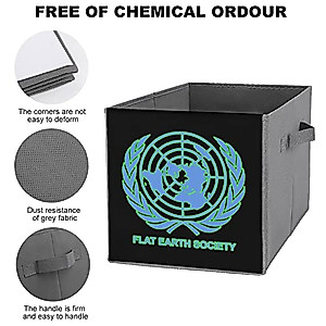 Flat Earth Society Collapsible Storage Bins Basics Folding Fabric Storage Cubes Organizer Boxes with Handles