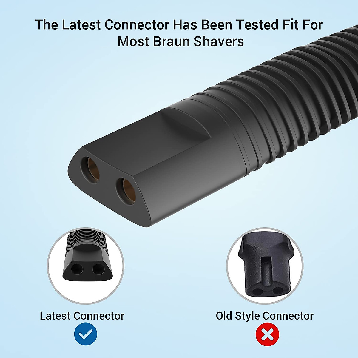 for Braun Charger, Shaver Charger 12V Power Cord for Braun Series 7 9 3 5 1, Electric Razor Shaver Adapter Power Supply Cord for Braun 3040s 340s 790cc 7865cc 9090cc 9330s 5018s 7020s 9095cc 390cc