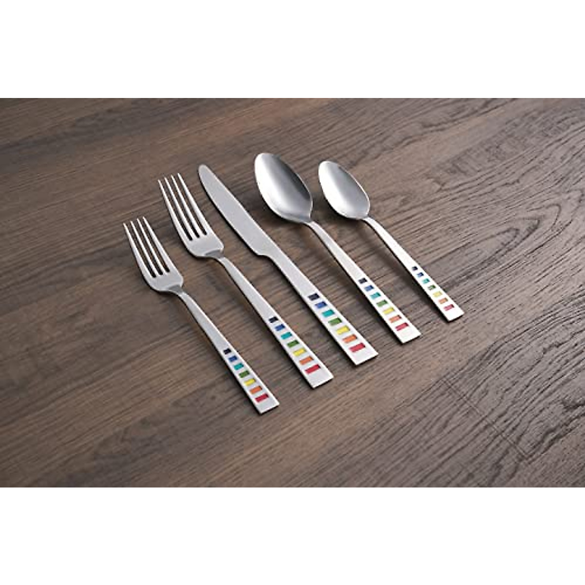 Fiesta - 641020R Fiesta Celebration 20-Piece Flatware Silverware Set, Service for 4, Stainless Steel, Includes Forks/Knife/Spoons