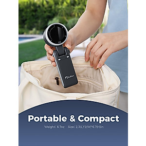 Diveblues Portable Handheld Turbo Fan, 5 Gear Wind, Battery Operated, Up to 12 Working Hours, 3 IN 1 Hand Fan with Air Turbo Tech Cooling Fan for Outdoor Activities, Travel, Working