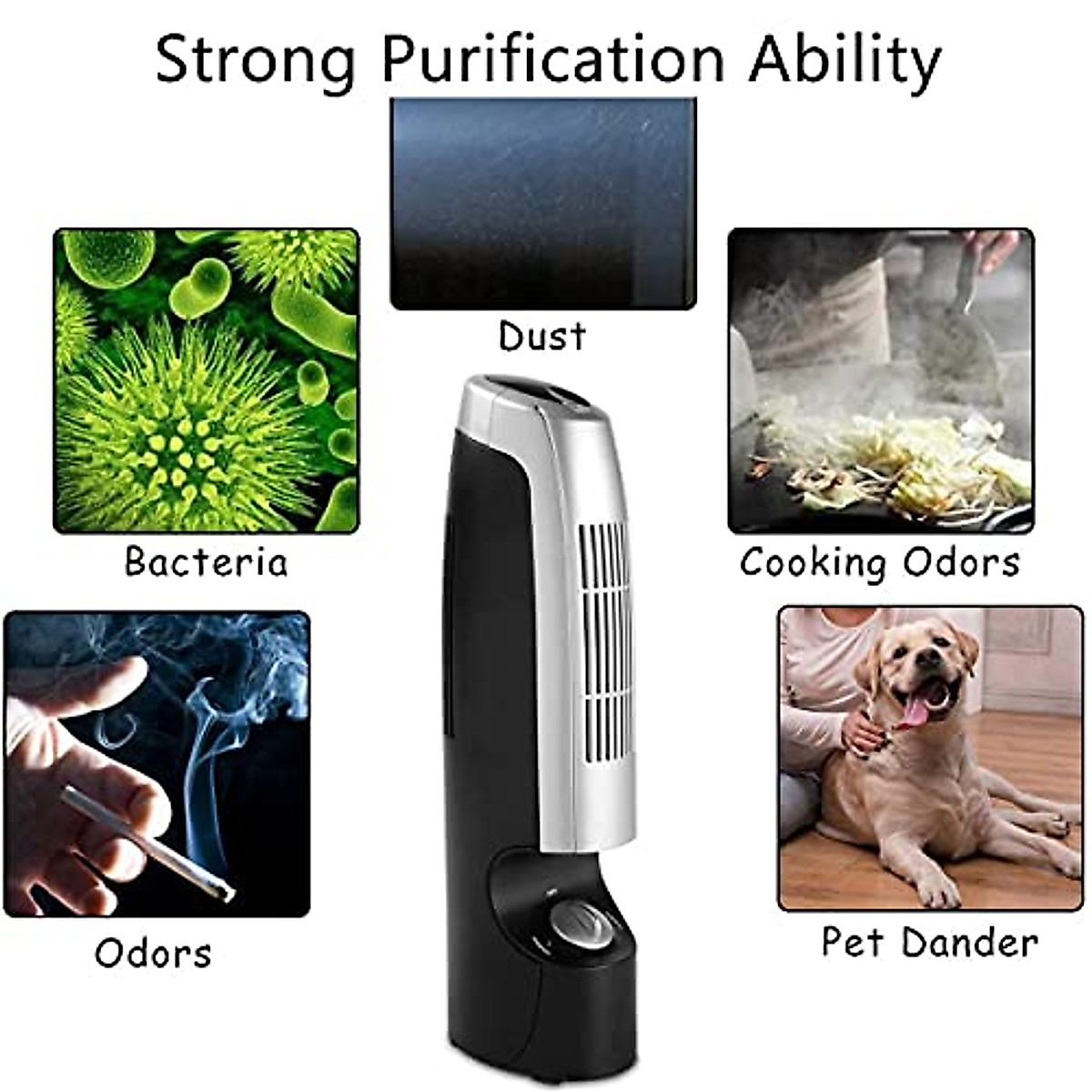 Goplus 2 PCS Mini Air Cleaner Air Ionizers for Home Office Odor Allergies Eliminator from Pets, Smoking, Cooking and Laundry, 2 Speed Operations