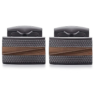 HONEY BEAR Rectangle Cufflinks for Men Shirt Steel Business Wedding Gift Brown