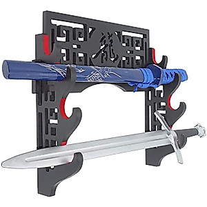 LUCKNIGHT Display Stand Wall- Mounted Sword Holder Display Stand with Felt Red Samurai Sword Wakizashi Display Holder Sword Stand (Color : 4 Tier Dragon)