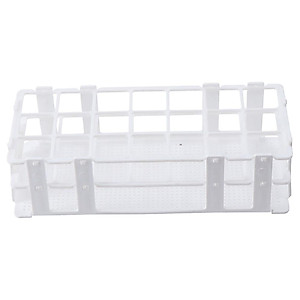 HOBBYIN Plastic Test Tube Rack for 30mm Tube, 21 Well, White,Detachable (21 Hole) Tube Box