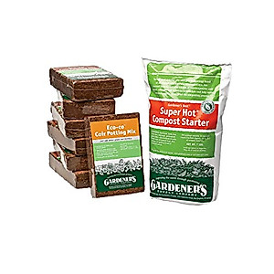 Gardeners Supply Company Compost Starter Accelerator Success Kit | Outdoor Organic Pile & Yard Waste Composting Booster for Faster Decomposition | Includes Hot Compost Starter & 7 Coir Potting Mix