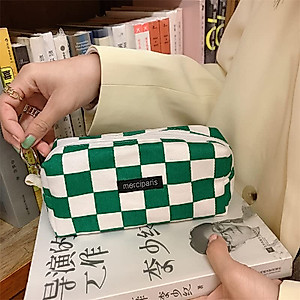 2Pcs Pencil Case Aesthetic Pen Pencil Pouch Cute Pencil Bag Large Pen Case Portable Pen Bag Big Capacity Pouch Organizer School Supplies for Teen Girls Boys Adults Small Makeup Bag (Green)