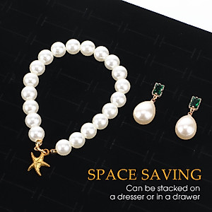 Healeved 5pcs Black Velvet Ring Insert Display Trays Insert Ring Holders Sponge Rings Earring Display Holders Foam Holder Organizer for Jewelry Showcase