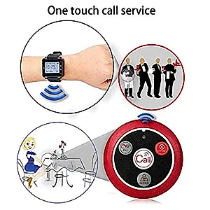 Retekess T128 Restaurant Pager System,Wireless Caregiver Call System,10 4-Key Waterproof Alert Call Buttons for Waiter,Customer,Staff,Caregiver