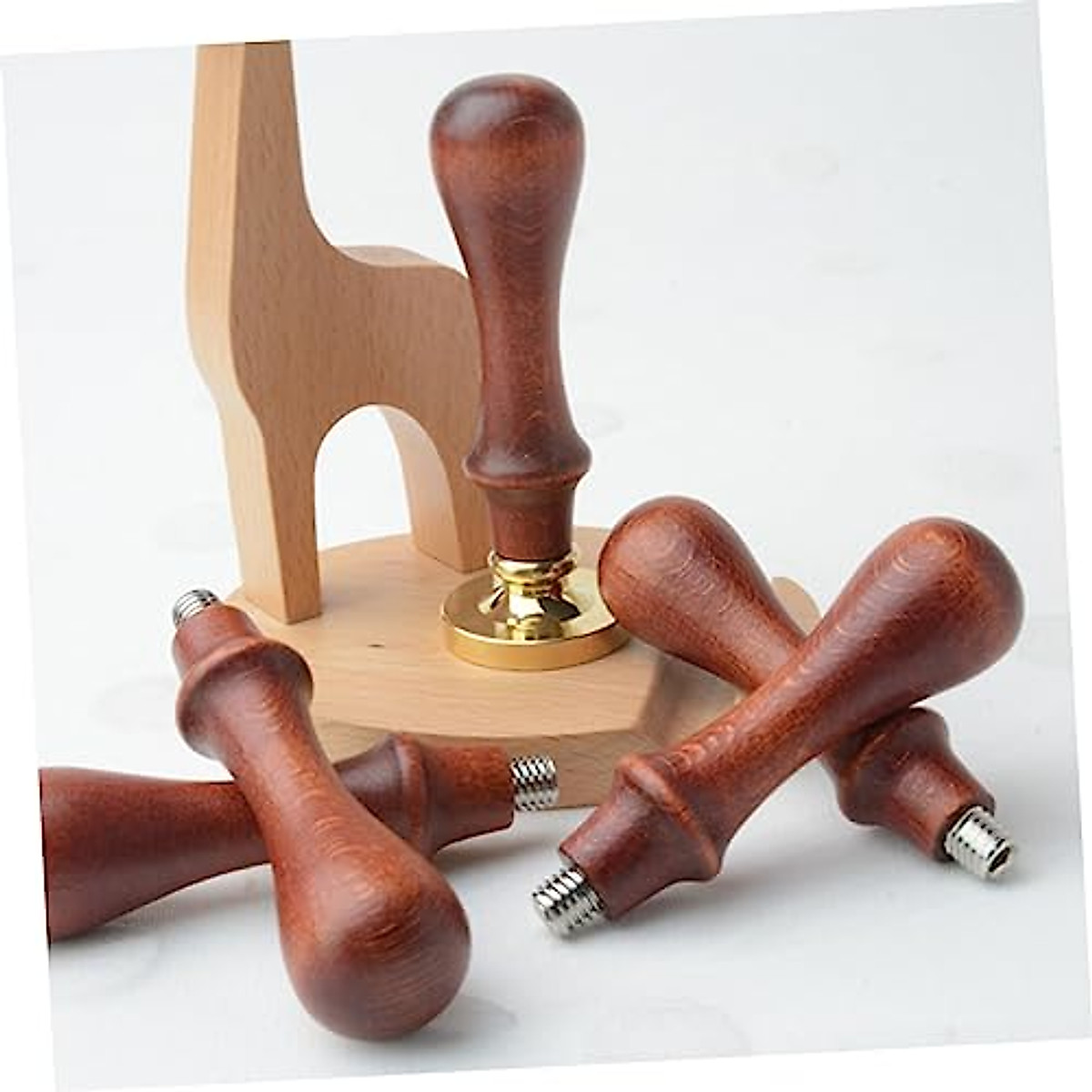 VILLCASE 3Pcs Wooden Handle Wedding invites Wooden Stamps Wedding Scrapbook Seal Stamp Head Replacement Wax Envelope Seal Handle Wax Stamp Replacement Heads Wedding Stamp Handle Beech die