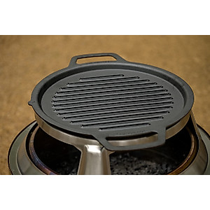Solo Stove Yukon Cast Iron Grill Cooking Bundle 2.0 | Portable Smokeless Fire Pit, Stand, Grill & Hub, Wood Burning, Removable Ash Pan, Stainless Steel/Cast Iron, H: 26.25in x Dia: 25.75in, 62lbs