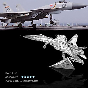 JOMIOD 3D Metal Model Kits, J20 Jet Military Airplane Model Building Kits for Teens Men Hobbies Toys, 3D Metal Puzzle for Adults DIY Brain Teaser Puzzles, Great Birthday Gifts (J-15)