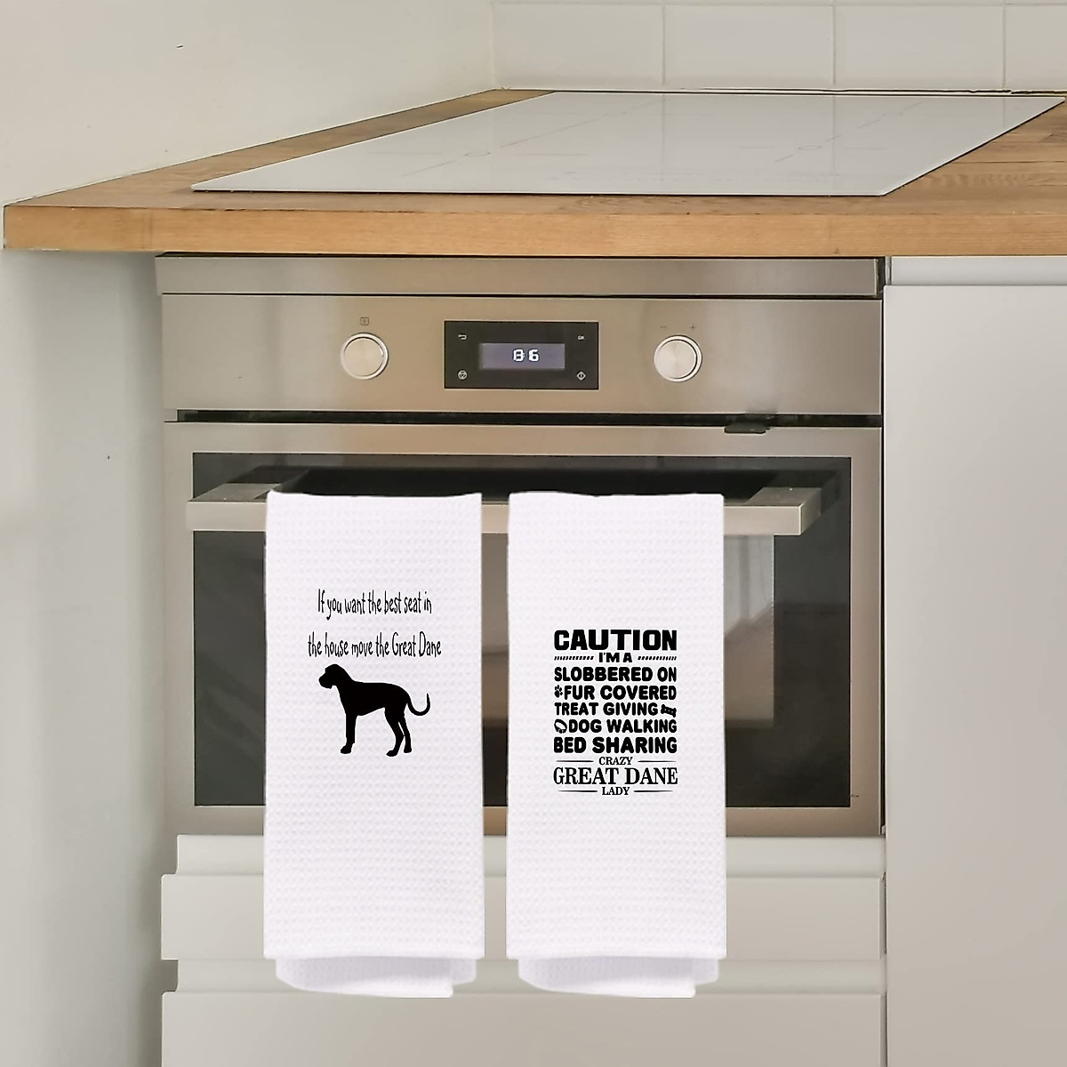 NEGIGA Great Dane Kitchen Towels 16x24 Set of 4, Great Dane Gifts for Women, Great Dane Mom Gifts, Great Dane Dish Towel Hand Towels, Great Dane Bathroom Kitchen Decor