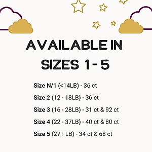 Happy Little Camper Ultra-Absorbent Hypoallergenic Natural Disposable Baby Diapers, Chlorine-Free Protection for Sensitive Skin, Walker, Size 5, 68 Count