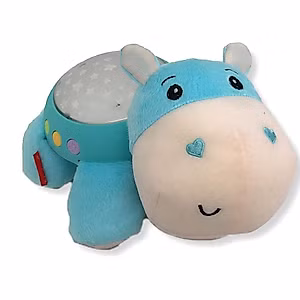Fisher-Price Hippo Projection Soother, Blue, Plush Nursery Sound Machine with Lights, Music and Sounds