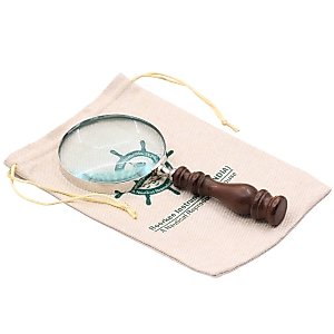 10x Handheld Magnifying Glass Lance with Hardwood Designer Handle Magnifier Loupe, Storage Heavy Cloth Pouch