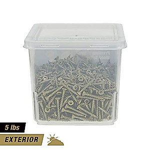 Power Pro 48605 Wood Screws, #8 x 1-1/4", Premium Outdoor Deck Screws, Rust Resistant, Epoxy Coated Bronze, 5lb Tub, 1215 pcs