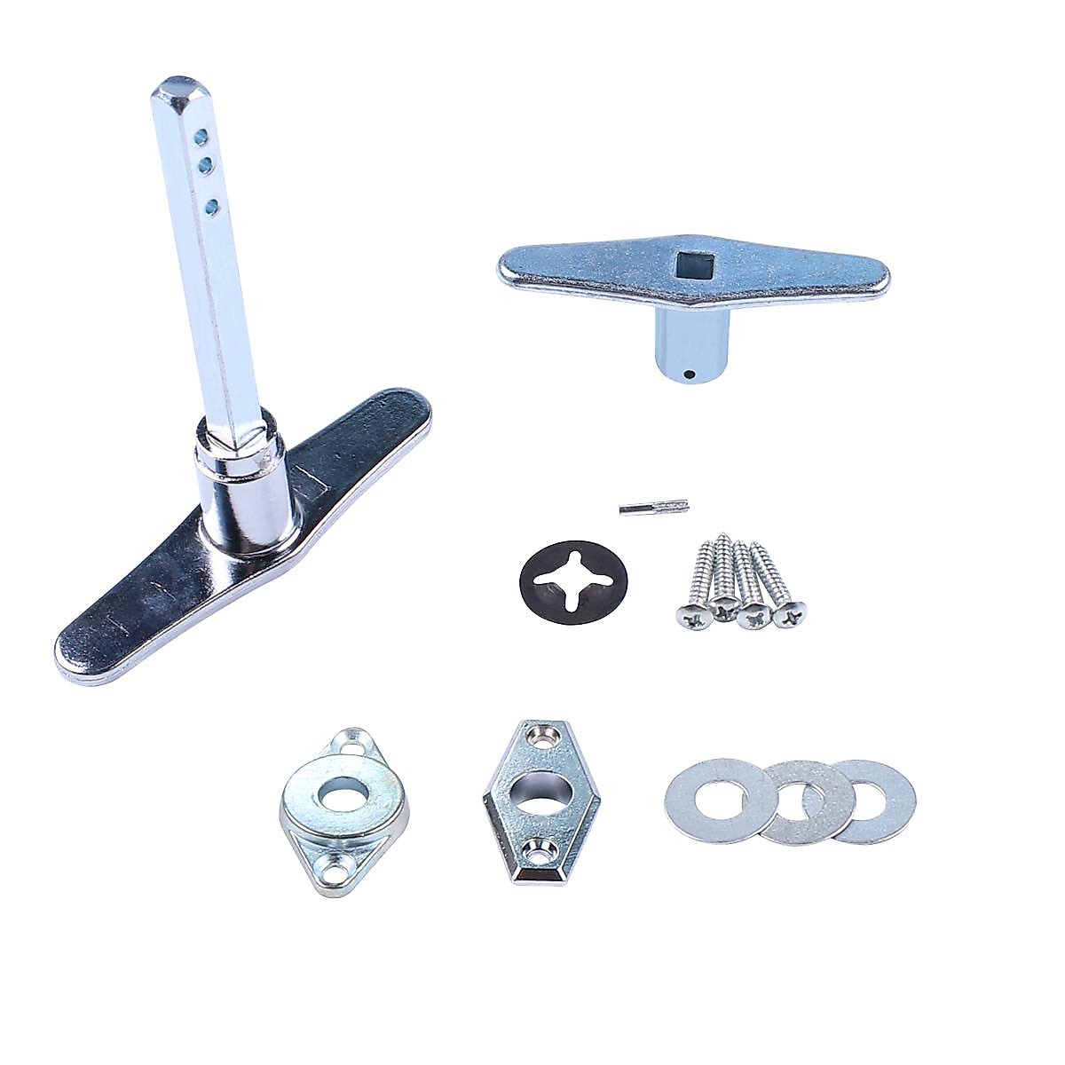 MOMAID Garage Door Lock Dummy T Handle Assembly Non-Locking Door Hardware Kit (Without Keys) Chrome Plated