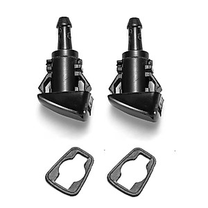 Front Windshield Washer Nozzles Kit for Dodge, Jeep, Ram - Replaces OEM # 4805742AB, 5116079AA Wiper Spray Washer Jet with 118 Inch Long Fluid Hose and 6 Connectors