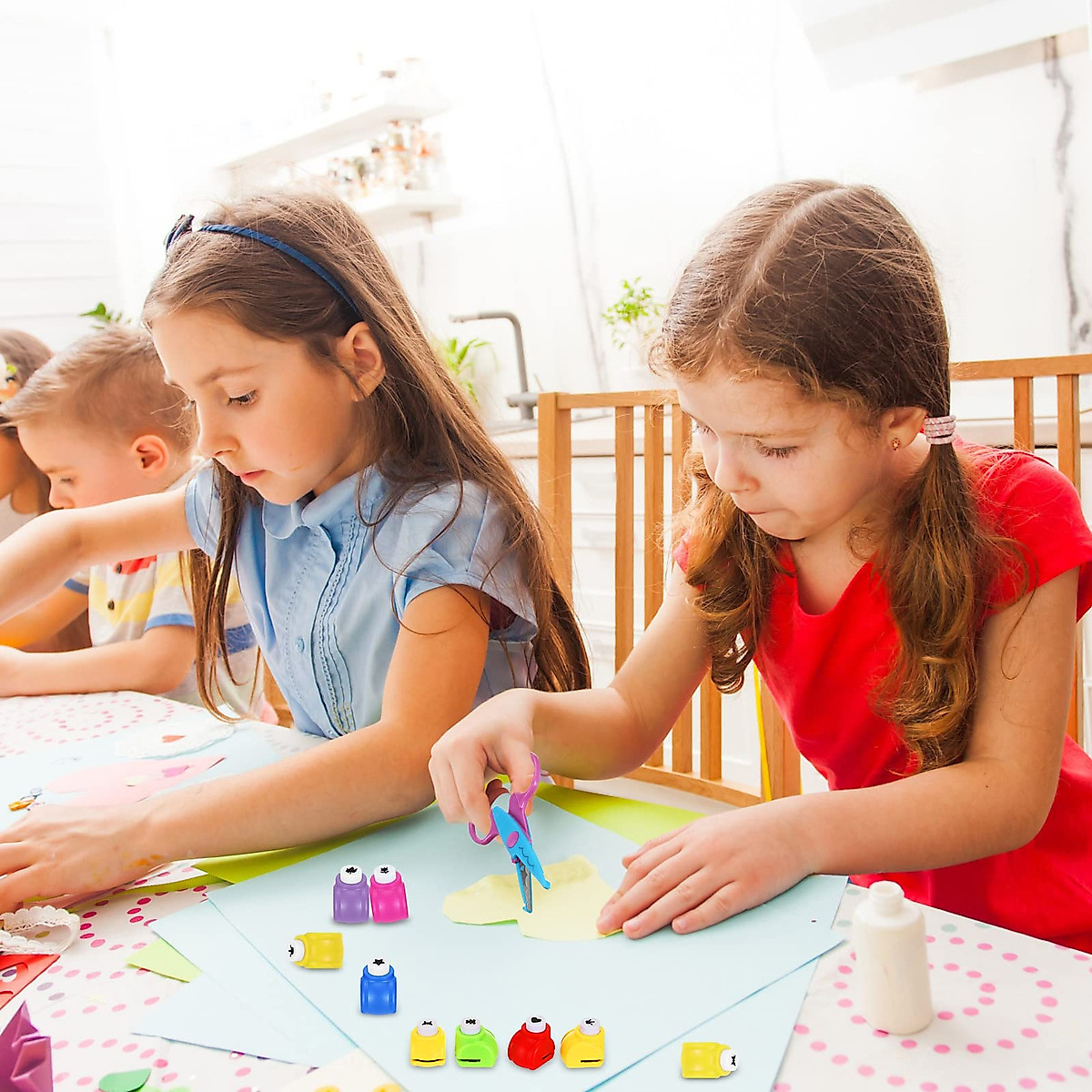 22 Pcs Craft Hole Punch and Creative Scissors Set, Including 12 Craft Pattern Scissors Decorative Edge Scrapbooking Edging Scissors, 10 Paper Punch for School Kids Adults Crafting