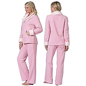 PajamaGram Women's Pajamas Super Soft - Fleece Pajamas Women, Pink, S, 4-6