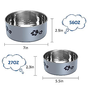 SubClap Kennel Water Bowl, No Spill and Detachable Dog Crate Water Food Bowl, Hanging Pet Cage Bowl with Clamp Holder, 2 Stainless Steel Pets Bowls for Medium Large Small Dogs & Cats
