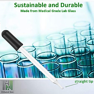 Set of 6 pcs Glass Pipette Pipet Medicine Eye Liquid Droppers 3" Straight + 4" Straight