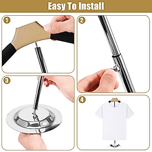 Gonoce Adjustable T Shirt Display for Adult, Flexible Shoulder Stand, Portable Hanging Metal Clothes Display, Hanger Rack for Shirt Clothing Coat Retail, Height 15.6-27.6 Inch (1Pcs Black)