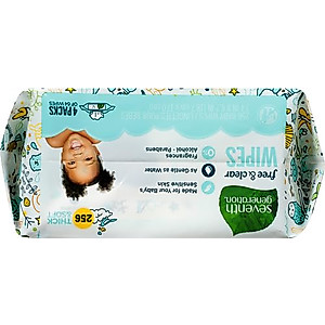 Seventh Generation, Baby Wipes, Unscented and Sensitive,64 Count (Pack of 4)