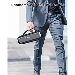Phomemo Portable Printer - Wireless & US Letter Folding Thermal Paper Size 8.5" x 11",100 Sheets & Case, Inkless Thermal Compact Printer, Compatible with Android and iOS Phone & Laptop heat transfer p