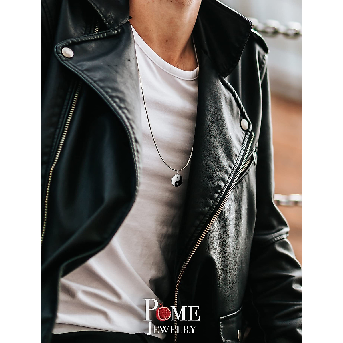 Pome Yin and Yang Pendant Necklace in Sterling Silver, Made in America (Pendant Only, Large Pendant)