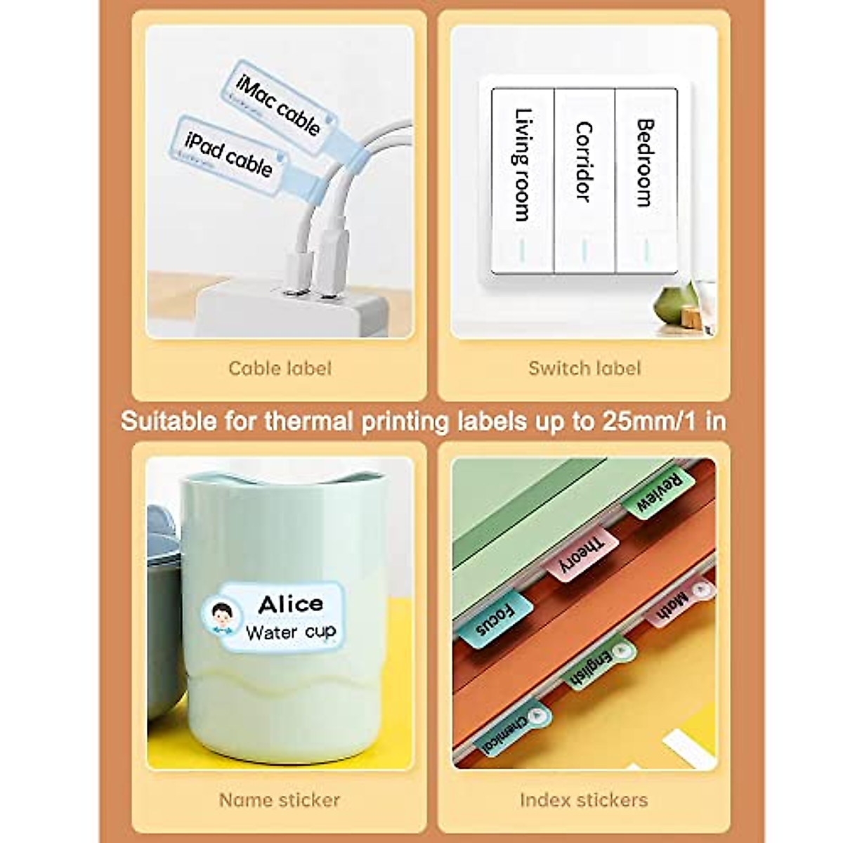 Label Printer 2022 Upgrade, Bluetooth Portable Wireless Label Maker Machine for Label Tape up to 1in, Smart Mini Sticker Printer with 2 Label Rolls