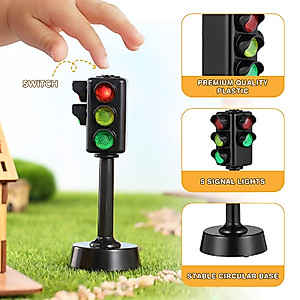 Kisangel Traffic Light 3pcs Simulation Traffic Traffic Toy Signs Kids Street Signs Playset Light Construction Themed Party Decorations Kids Light Table