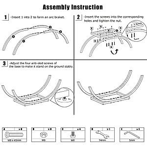 Curved Firewood Rack Holder: Heavy Duty Firewood Holder Indoor Outdoor for Firewood Storage - Fireplace Wood Rack Log Holder Black 22-Inch