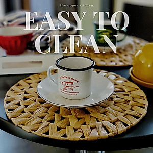 The Upper Kitchen Chargers for Dinner Plates – 14 inch Water Hyacinth Placemats, Woven Placemats, Rattan Chargers, Boho Charger Plates, Plate Chargers