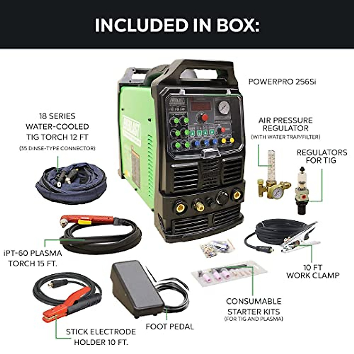 2021 Everlast PowerPro 256Si AC DC TIG Pulse 60a 250a Plasma Cutter Multi Process Welder